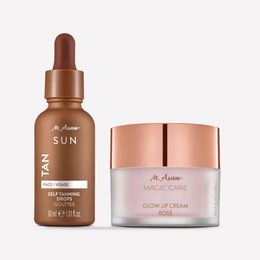 Glow Up Gesichtscreme Ros&eacute; & Self Tanning Drops Selbstbr&auml;uner Konzentrat Gesicht - M. Asam MAGIC CARE