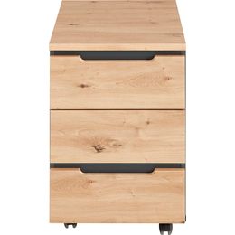 Rollcontainer Innostyle, braun, B:45cm H:66cm T:55cm, ABS-Kunststoff, Dekorfolie, Hartfaserplatte, Holzwerkstoff, Kunststoff, MDF, Rollwagen, Rollcontainer