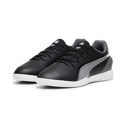 Fu&szlig;ballschuh Puma "KING MATCH IT", Damen, Gr. 42,5, schwarz (Puma schwarz, Puma wei&szlig;, cool schwarz gray), Synthetik, Schuhe Fu&szlig;ballschuh, f&uuml;r Halle und Stra&szlig;e