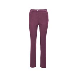 Schlupfhose GOLDNER "Leichte Baumwollschlupfhose MARTHA", Damen, Gr. 48, N-Gr, lila (aubergine), Obermaterial: 98% Baumwolle CO. 2% Elasthan EL., Hosen Schlupfhose