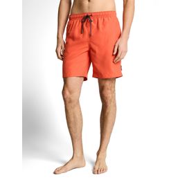 Badeshorts Tom Tailor, Gr. M, N-Gr, chili prange, Web, Polyester, Badehosen Badeshorts, unifarben, mit Gummizug und Kordel