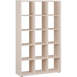 Standregal FORTE "Mauro, Raumteiler, sorgt f&uuml;r Stil und Ordnung", beige, B:107,2cm H:176,3cm T:32,9cm, FSC-zertifizierter Holzwerkstoff, Regale, Standregal, 5 F&auml;cher, Jedes Fach ist bis zu 5 kg belastbar, Fachgr&ouml;&szlig;e 33x33cm