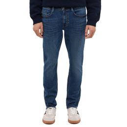 Slim-fit-Jeans Mustang "Herren Style Oregon Slim K", Herren, Gr. 30, L&auml;nge 30, 682 mittelblau, Denim/Jeans, 83% Baumwolle, 16% Polyester, 1% Elasthan, slim fit, Jeans Slim-fit-Jeans