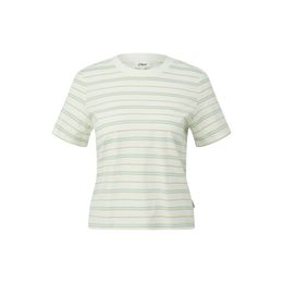 T-Shirt s.Oliver, Damen, Gr. 42, sanftes wei&szlig; stripe, Jersey, Obermaterial: 100% Baumwolle, gestreift, normal h&uuml;ftbedeckend, Rundhals, gerader Abschluss, Shirts T-Shirt, mit Streifen Muster