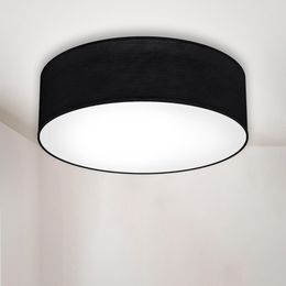 B.K.LICHT LED Deckenleuchte, schwarz-wei&szlig; (wei&szlig;, schwarz), 1, &Oslash; 30cm H: 11cm, Leuchten, Deckenlampe, Textil Lampenschirm, schwarz, Schlafzimmer, Wohnzimmer, LED Deckenleuchte