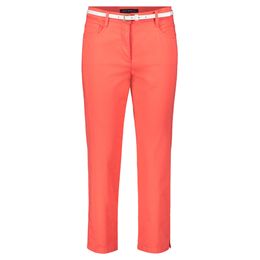 Stoffhose Betty Barclay "Sommerhose mit G&uuml;rtel", Damen, Gr. 34, EURO, rot (hot coral), Obermaterial: 97% Baumwolle CO. 3% Elasthan EL., Hosen Stoffhose