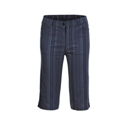 Stoffhose GOLDNER "Bermuda in strukturierter elastischer Ware", Damen, Gr. 40, N-Gr, blau (dunkelmarine), Obermaterial: 45% Elastomultiester ELE. 44% Baumwolle CO. 7% Viskose CV. 4% Polyester PES., Hosen Stoffhose