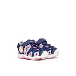 Lauflernschuh Geox "B SANDAL MULTY GIRL", Baby, Gr. 22, navy, lila, Lederimitat, Textil, Schuhe Lauflernschuh, Babyschuh, Sommerschuh, Klettschuh, Gr&ouml;&szlig;enschablone zum Download