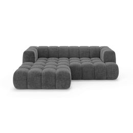 Ecksofa HOMSY BY ANA JOHNSON "XL BOUBELLE L-Form extra tief, Design-Sofa, Bubble-Optik, Breite 247cm", anthrazit, B:247cm H:75cm T:191cm, 100% Polyester, Sofas, Ecksofa, hoher Sitzkomfort dank Wellenunterfederung, modern, mit Steppung