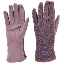 Fleecehandschuhe styleBREAKER "Touchscreen Handschuhe mit Teddypl&uuml;sch", Damen, rosa (mauve), Obermaterial: 10% Elasthan EL. 90% Polyester PES., Modisch, Handschuhe Fleecehandschuhe