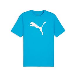 Fu&szlig;balltrikot Puma "TEAMRISE LOGO JERSEY COTTON", Herren, Gr. S, speed blau, Puma wei&szlig;, Jersey, Obermaterial: 100% Baumwolle, unifarben, regular fit normal, Rundhals, Trikots Fu&szlig;balltrikot, f&uuml;r Fu&szlig;ball, Kurzarm, sportlicher Stil, aus Baumwolle
