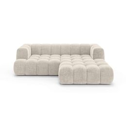 Ecksofa HOMSY BY ANA JOHNSON "XL BOUBELLE L-Form extra tief, Design-Sofa, Bubble-Optik, Breite 247cm", beige, B:247cm H:75cm T:191cm, 100% Polyester, Sofas, Ecksofa, hoher Sitzkomfort dank Wellenunterfederung, modern, mit Steppung