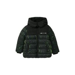 Steppjacke s.Oliver JUNIOR, Jungen, Gr. 110, gr&uuml;n (gr&uuml;n, schwarz), Steppware, Obermaterial: 100% Polyester. Futter: 100% Polyester, bedruckt, regular fit normal, elastischer Bund, Jacken Steppjacke, mit Logo Print