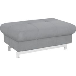 Hocker COTTA "Chef", smoke, B:100cm H:46cm T:65cm, 100% Polyester, Hocker, Hocker, mit edlen Metallf&uuml;&szlig;en
