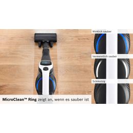 Bosch Akku-Stielstaubsauger "Unlimited 10 BTS1042WAC, MicroClean&trade; Technology, 10 J. Motorgarantie", wei&szlig;, B:25cm H:130cm T:21,6cm, Akkusauger, Display, Knickrohr, HEPA-Filtersystem, Schnellladeger&auml;t, 2 Akkus, wei&szlig;, Akku-Stielstaubsauger, Topseller