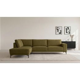 Ecksofa OTTO HOME "Casina", gelb (mustard), B:289cm H:85cm T:210cm, 90%Polyester, 10% Nylon, Sofas, Ecksofa, mit abgerundeter Ottomane, in einem weichen Chenille-Stoff