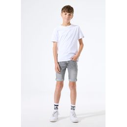 Jeansshorts Garcia "Tavio", Jungen, Gr. 170, N-Gr, light used, Denim/Jeans, Obermaterial: 99% Baumwolle, 1% Elasthan, Jeans Jeansshorts, mit Used-Effekten