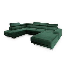 MASSENO Wohnlandschaft mit Schlaffunktion Siena gr&uuml;n Ma&szlig;e (cm): B: 335 H: 89 Sofas > Sofas nach Material > Stoffsofas &raquo; Sofa DE
