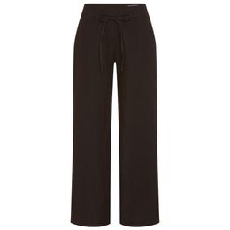 Leinenhose MAC "CHIARA BELT", Damen, Gr. 44, L&auml;nge 34, truffle braun, Obermaterial: 100% Leinen, weit kn&ouml;chellang, Hosen Leinenhose, Sommerhose Wide Fit, mit geradem, weitem Bein