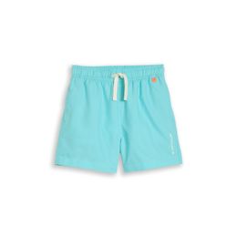 Strandshorts Tom Tailor, Jungen, Gr. 116/122, N-Gr, river teal, Web, Obermaterial: 100% Polyester. Futter: 100% Polyester, unifarben, l&auml;ssig geschnitten kurz, Hosen Strandshorts, mit Kordelzug, f&uuml;r Boys