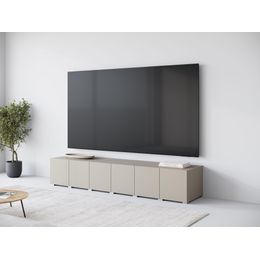 Lowboard OTTO HOME "Denver TV-Schrank, Breite 220 cm", kaschmir, B:219,6cm H:39,9cm T:49cm, FSC-zertifizierter Holzwerkstoff, Sideboards, Lowboard, Modernes TV-Lowboard mit 5 Klappen und viel Stauraum