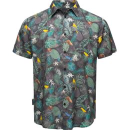Hawaiihemd Ragwear "Hawaiihemd Omerro", Herren, Gr. L, N-Gr, schwarz, Obermaterial: 100% Lyocell CLY., Hemden Hawaiihemd