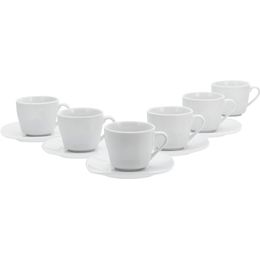 Tasse Creatable "Square Weiss", wei&szlig;, 200ml, 12 Stk., Porzellan, Trinkgef&auml;&szlig;e, Tasse, 200 ml, 12-teilig