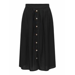 Sommerrock Only "ONLMILANO AOP LIFE LONG SKIRT WVN NOOS", Damen, Gr. L, schwarz, Web, Obermaterial: 100% Viskose, unifarben, lang, R&ouml;cke Sommerrock, Viskose