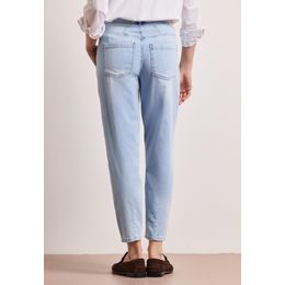 High-waist-Jeans Street One "Style Karrie", Damen, Gr. 26, L&auml;nge 28, ultra bleached wash, Denim/Jeans, Obermaterial: 98% Baumwolle, 2% Elasthan, unifarben, loose fit lang, Jeans High-waist-Jeans, mit Taschen