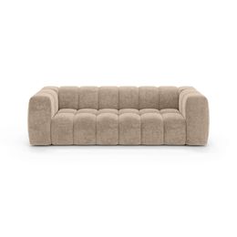 Big-Sofa HOMSY BY ANA JOHNSON "BOUBELLE Design-Sofa mit Steppung, Bubble-Optik, Breite 246 cm", dunkelbeige, B:246cm H:75cm T:100cm, 100% Polyester, Sofas, Big-Sofa, 4-Sitzer mit Wellenunterfederung, gem&uuml;tlich und modern, Sitzkomfort