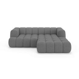 Ecksofa HOMSY BY ANA JOHNSON "XL BOUBELLE L-Form extra tief, Design-Sofa, Bubble-Optik, Breite 247cm", dunkelgrau, B:247cm H:75cm T:191cm, 100% Polyester, Sofas, Ecksofa, hoher Sitzkomfort dank Wellenunterfederung, modern, mit Steppung