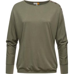 Langarmshirt Ragwear "Langarmshirt Sedda", Damen, Gr. XS, gr&uuml;n (olive), Obermaterial: 68% Modal CMD. 32% Polyester PES., Shirts Langarmshirt