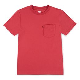 T-Shirt LEVI'S KIDS "LVB SUNSET POCKET TEE", Jungen, Gr. 16 (176), rot (cardinal), Jersey, Obermaterial: 100% Baumwolle, normal, Rundhals, Shirts T-Shirt, mit Brusttasche, for Boys