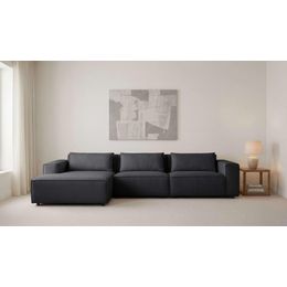 Ecksofa OTTO HOME "Jorrena, extra weicher Chenille-Stoff", dunkelgrau, B:346cm H:73cm T:166cm, 100% Polyester, Sofas, Ecksofa, L-Form, 3 Komfortstufen, Breite 346 cm, mit Wellenunterfederung
