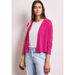 Strickjacke Street One "Style Nette", Herren, Gr. 42, magenta dream, Jersey, Obermaterial: 60% Viskose, 40% Polyester, normal h&uuml;ftbedeckend, V-Ausschnitt, abgerundeter Saum, Strickjacken Strickjacke, in offener Passform