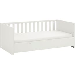Babybett Paidi "LITTLE SNU 70x140cm in Beige oder Wei&szlig;, umbaubares Bodenbett", kreidewei&szlig;, B:75cm H:51cm L:145cm, Holz teilmassiv, Babybetten, Babybett, Kinderbett mit Rausfallschutz aus Massivholz, langlebiges Gitterbett