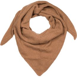 Strickschal styleBREAKER "Strick Dreiecktuch Reiskorn Strickmuster", Damen, braun (cognac), Obermaterial: 70% Viskose CV. 30% Wolle WO., Modisch, Modet&uuml;cher Strickschal