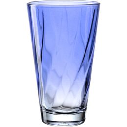 Gl&auml;ser-Set Leonardo "Trinkglas, TWIST, 300 ml, 4er-Set", blau, H:13cm &Oslash;:8cm, Glas, Trinkgef&auml;&szlig;e, Gl&auml;ser-Set, Longdrinkbecher, sp&uuml;lmaschinengeeignet