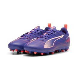 Fu&szlig;ballschuh Puma "ULTRA 5 PLAY MG JR", Kinder, Gr. 38,5, blau (lapis lazuli, Puma wei&szlig;, sunset glow), Synthetik, Schuhe Fu&szlig;ballschuh, f&uuml;r Kunstrasenpl&auml;tze, f&uuml;r Jugendliche