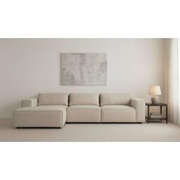 Ecksofa OTTO HOME "Jorrena, extra weicher Chenille-Stoff", beige, B:316cm H:73cm T:166cm, 100% Polyester, Sofas, Ecksofa, L-Form, 3 Komfortstufen, Breite 316 cm, mit Wellenunterfederung