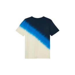 T-Shirt s.Oliver JUNIOR, M&auml;dchen, Gr. 134/140, navy ecru, Jersey, Obermaterial: 100% Baumwolle, bedruckt, regular fit normal, Rundhals, abgesteppte Kante, Shirts T-Shirt, Regular Fit, Batik-Look