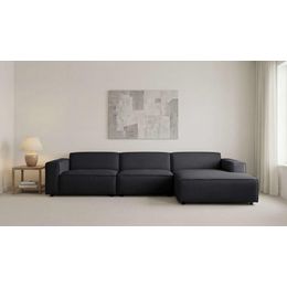 Ecksofa OTTO HOME "Jorrena, extra weicher Chenille-Stoff", dunkelgrau, B:346cm H:73cm T:166cm, 100% Polyester, Sofas, Ecksofa, L-Form, 3 Komfortstufen, Breite 346 cm, mit Wellenunterfederung
