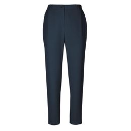 Stoffhose GOLDNER "Hose Carla mit Rippenstruktur", Damen, Gr. 40, N-Gr, blau (dunkelblau), Obermaterial: 64% Polyester PES. 32% Viskose CV. 4% Elasthan EL., Hosen Stoffhose