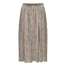 Sommerrock Only "ONLMILANO AOP LIFE LONG SKIRT WVN NOOS", Damen, Gr. L, silber mink aop:lina small leo, Web, Obermaterial: 100% Viskose, bedruckt, lang, R&ouml;cke Sommerrock, Viskose