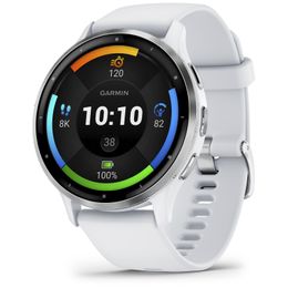 Garmin Venu 3 Smartwatch steinwei&szlig;, silber