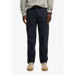 Cargohose Superdry "RIPSTOP LIGHT CARGO PANT", Damen, Gr. 28, L&auml;nge 32, eclipse navy, Web, Obermaterial: 100% Baumwolle, regular fit kn&ouml;chellang, Hosen Cargohose