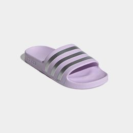 Badesandale adidas Sportswear "AQUA ADILETTE", Damen, Gr. 37, lila (ice lavender, matte silber, matte silber), Synthetik, Schuhe Badesandale, Badelatschen