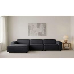 Ecksofa OTTO HOME "Jorrena, extra weicher Chenille-Stoff", dunkelgrau, B:346cm H:73cm T:166cm, 100% Polyester, Sofas, Ecksofa, L-Form, 3 Komfortstufen, Breite 346 cm, mit Wellenunterfederung