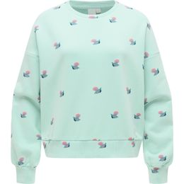 Rundhalspullover Ragwear "Sweater Wuss Shells", Damen, Gr. L, gr&uuml;n (mint), Obermaterial: 70% Baumwolle CO. 30% Polyester PES., Rundhals, &Auml;rmel ohne &Auml;rmelschlitz Rippb&uuml;ndchen, Pullover Rundhalspullover