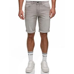 Shorts INDICODE "INKaden", Damen, Gr. L, N-Gr, lt grau, Denim/Jeans, Obermaterial: 98% Baumwolle, 2% Elasthan, unifarben, regular fit knielang, Hosen Shorts